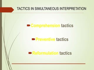 Coping tactics in interpretation | PPT