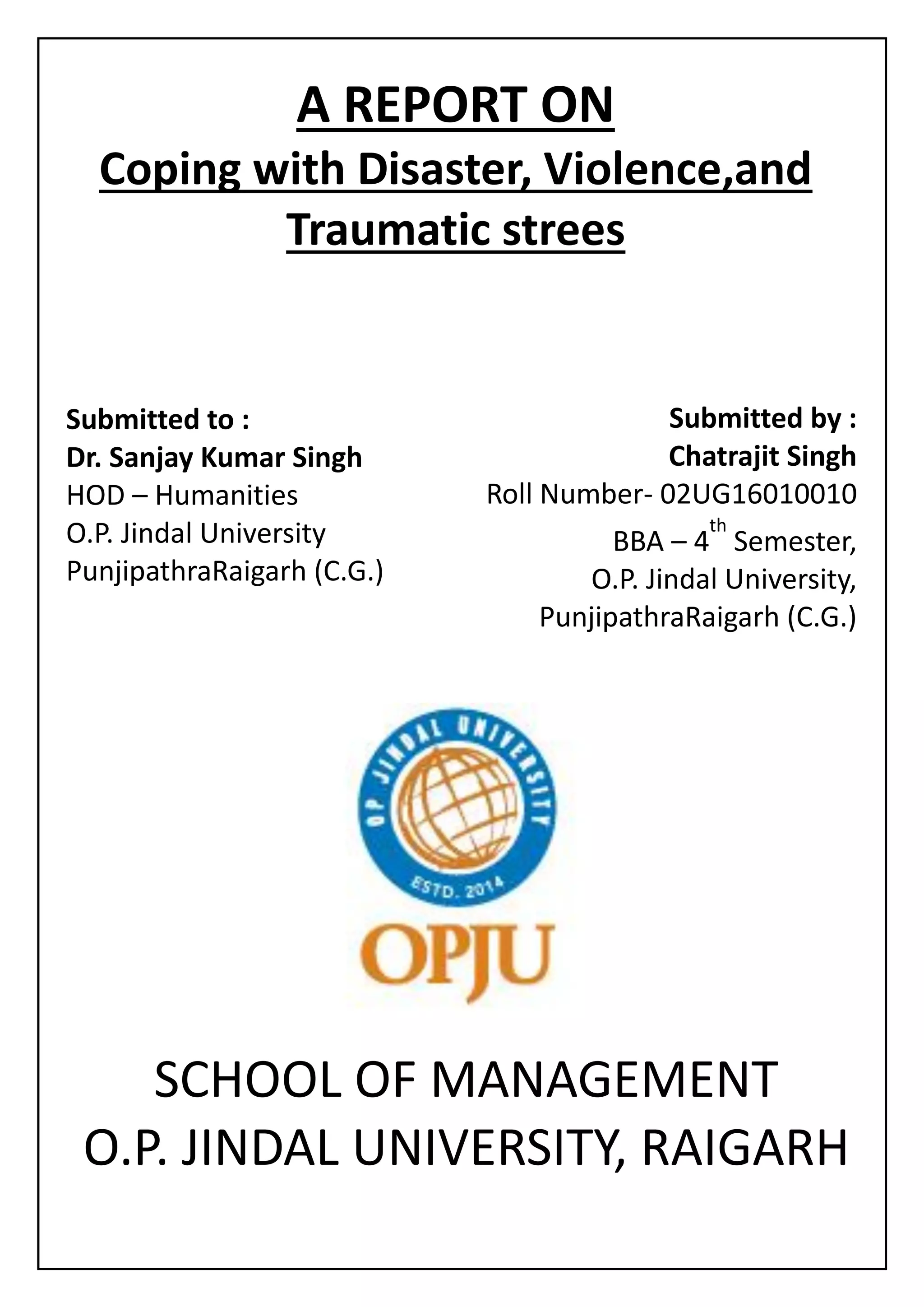Coping with disaster, violence report | PDF