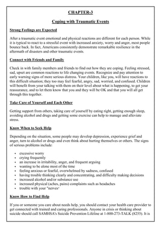 Coping with disaster, violence report | PDF