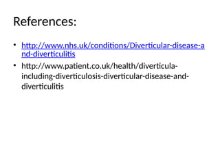 Coping with Diverticulitis of the Human Body | PPTX