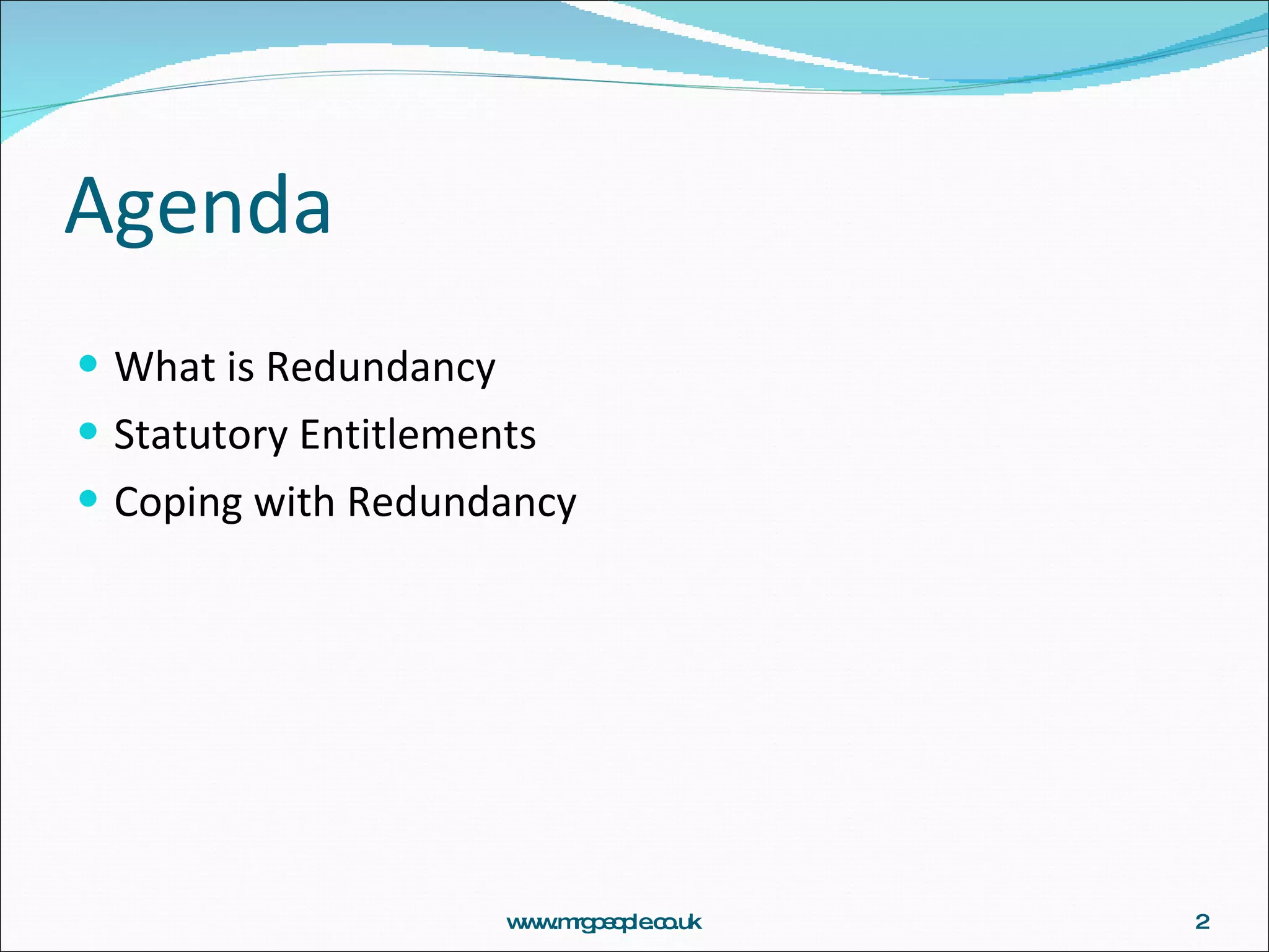Coping With Redundancy - May 2009 | PPT