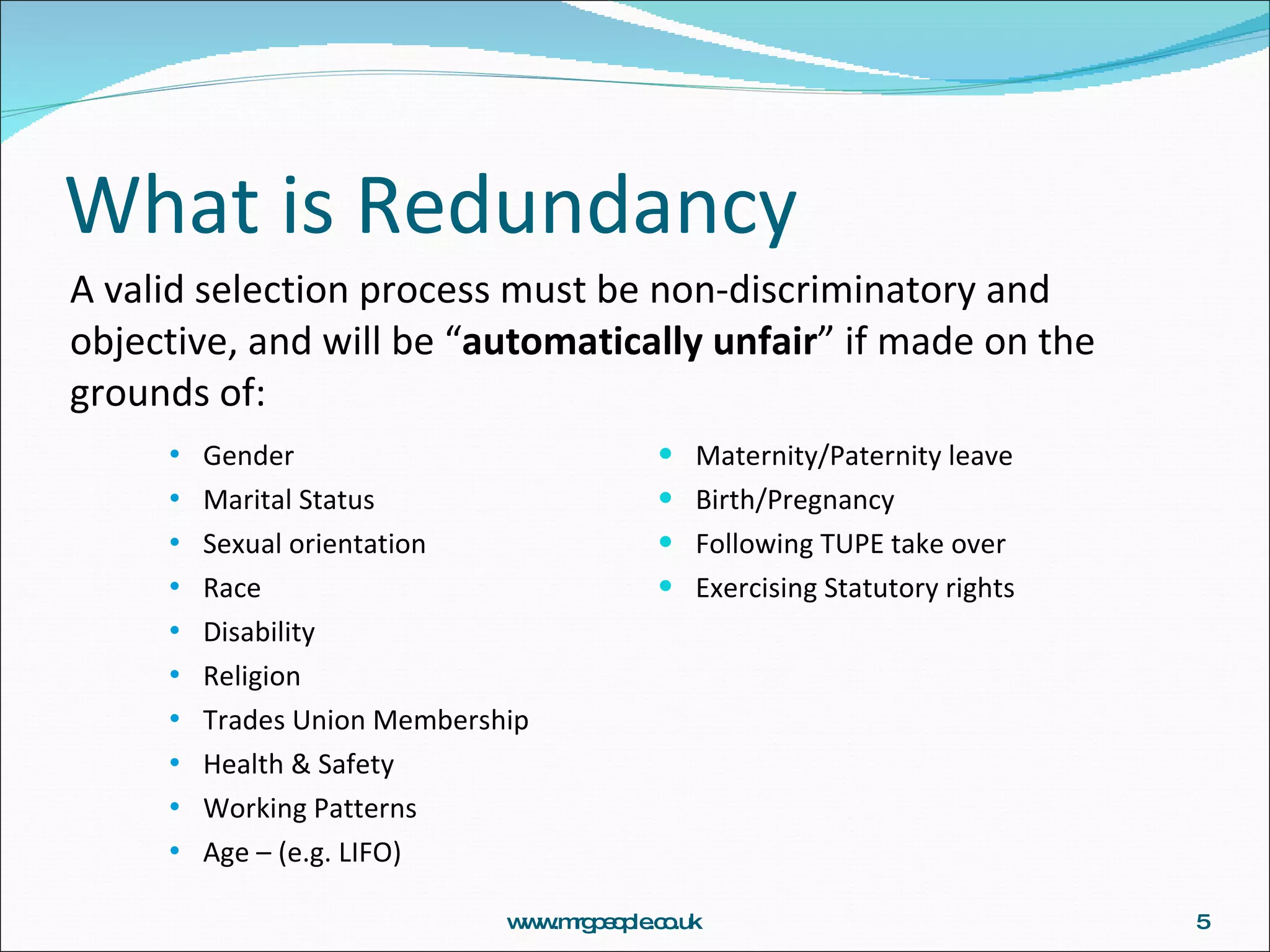 Coping With Redundancy - May 2009 | PPT