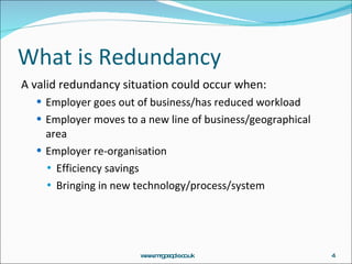 Coping With Redundancy - May 2009 | PPT