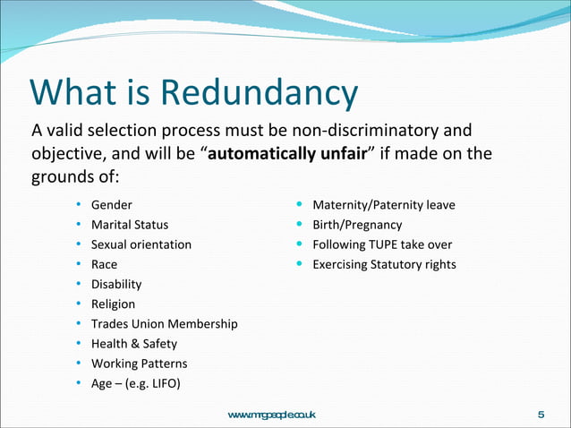 Coping With Redundancy - May 2009 | PPT