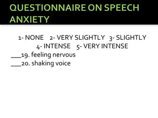 Coping with speech anxiety | PPT