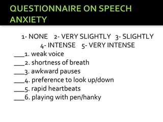 Coping with speech anxiety | PPT