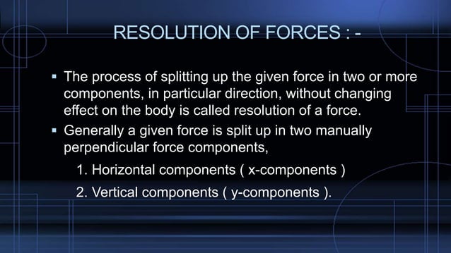 Coplanar concurrent forces | PPTX | Physics | Science