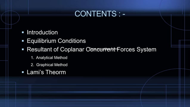 Coplanar concurrent forces | PPTX | Physics | Science