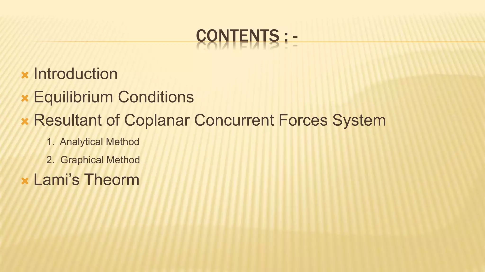Coplanar concurrent forces PPT GTU | PPTX