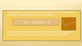 Coplanar concurrent forces PPT GTU | PPTX