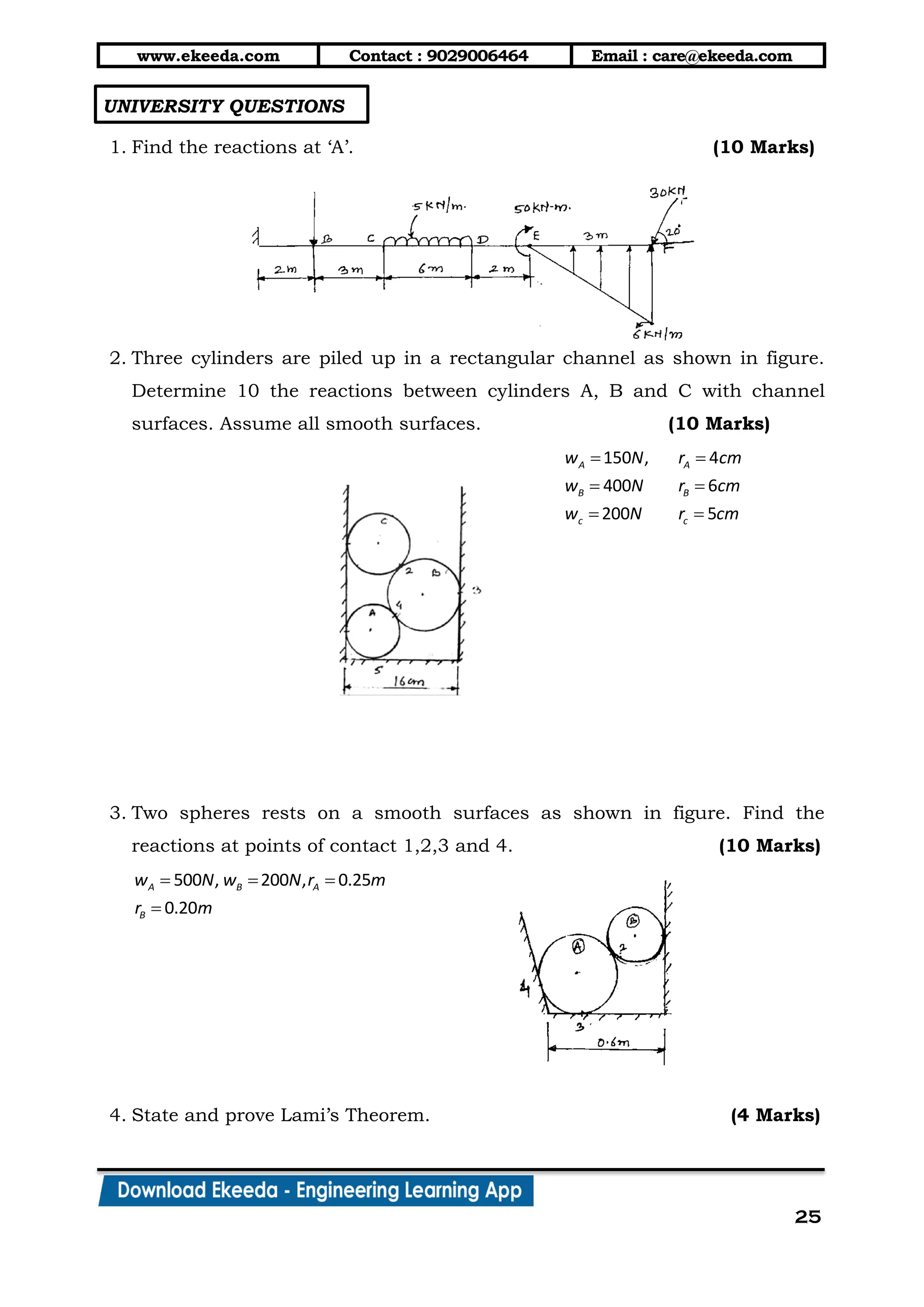 Coplanar forces equilibrium | PDF