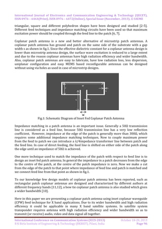 Coplanar rectangular patch antenna for x band applications using inset fed technique | PDF