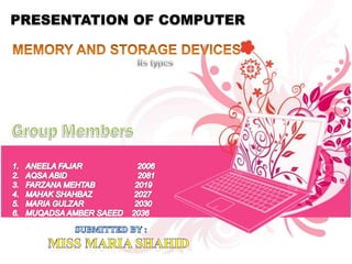 memory and storage devices | PPTX