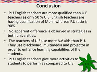 Copm study of teaching strategies by pu. & uoe teachers | PPT