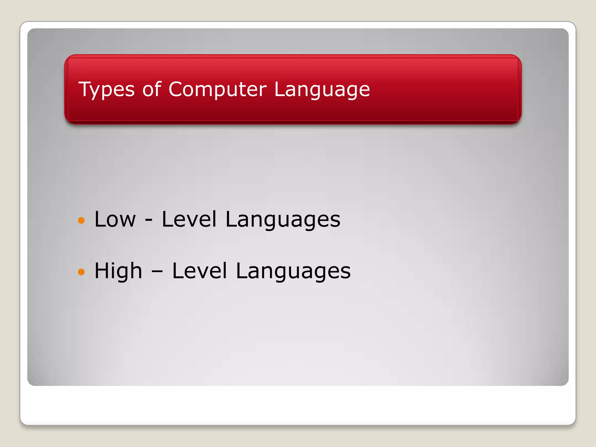Copmuter Languages | PPTX