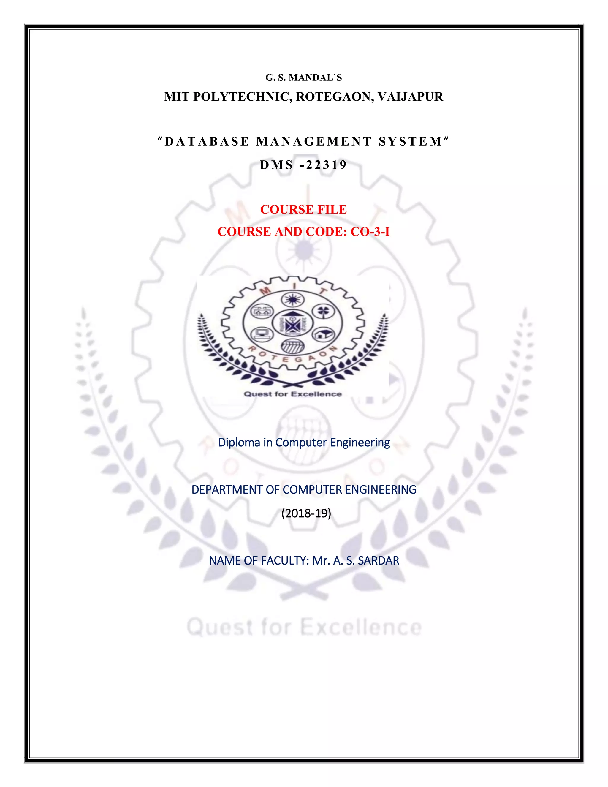 CO PO MAPPING CO3I DMS 22319 | PDF