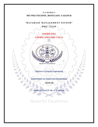 CO PO MAPPING CO3I DMS 22319 | PDF