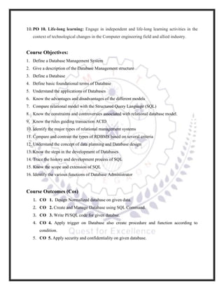 CO PO MAPPING CO3I DMS 22319 | PDF