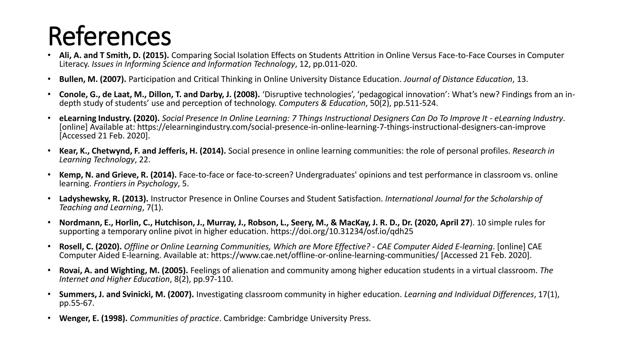 Recreating Classroom Communities Online | PPTX