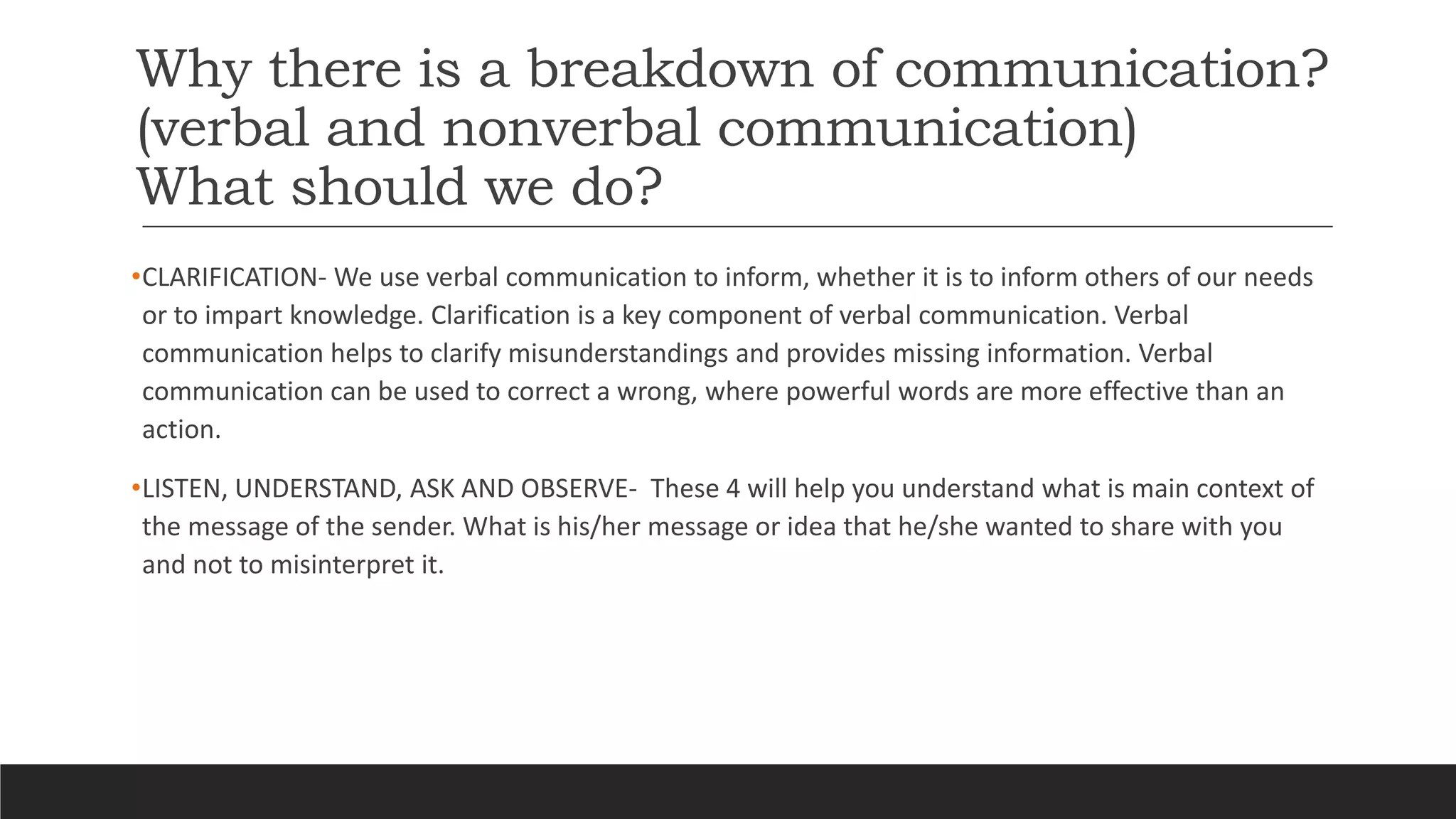 Verbal and Non-Verbal Communication Breakdown | PPTX