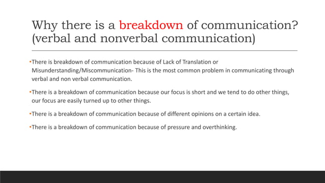Verbal and Non-Verbal Communication Breakdown | PPTX