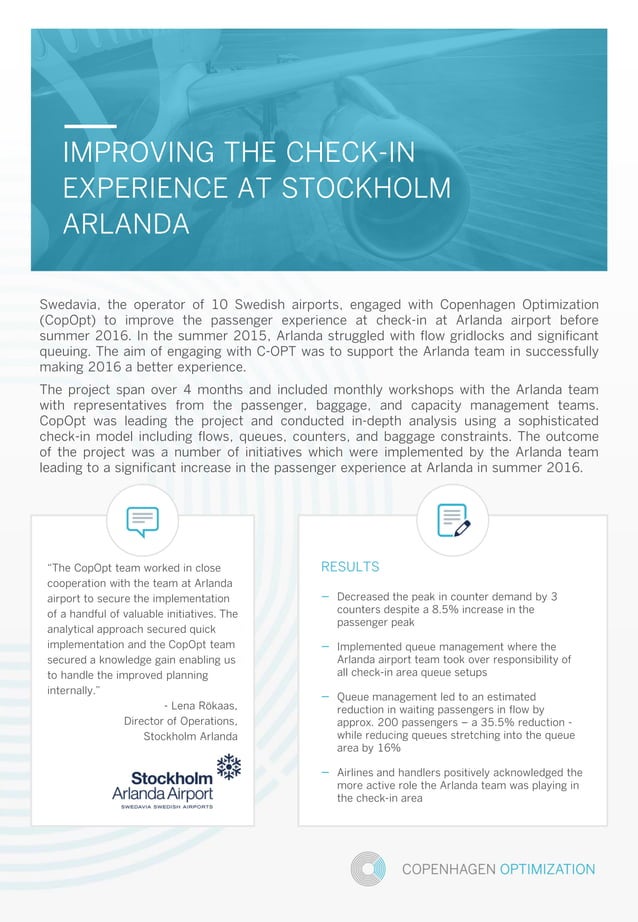 Copenhagen Optimziation case study improving the check-in experience at ...