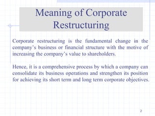 coporate restructuring.ppt | Business | Business and Finance