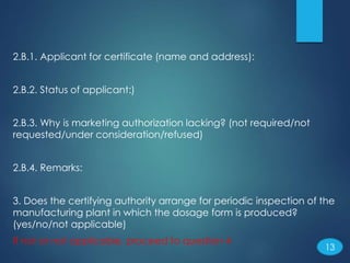 Copp - CERTIFICATE OF PHARMACEUTICAL PRODUCT | PPTX