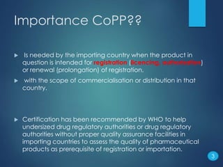 Copp - CERTIFICATE OF PHARMACEUTICAL PRODUCT | PPTX