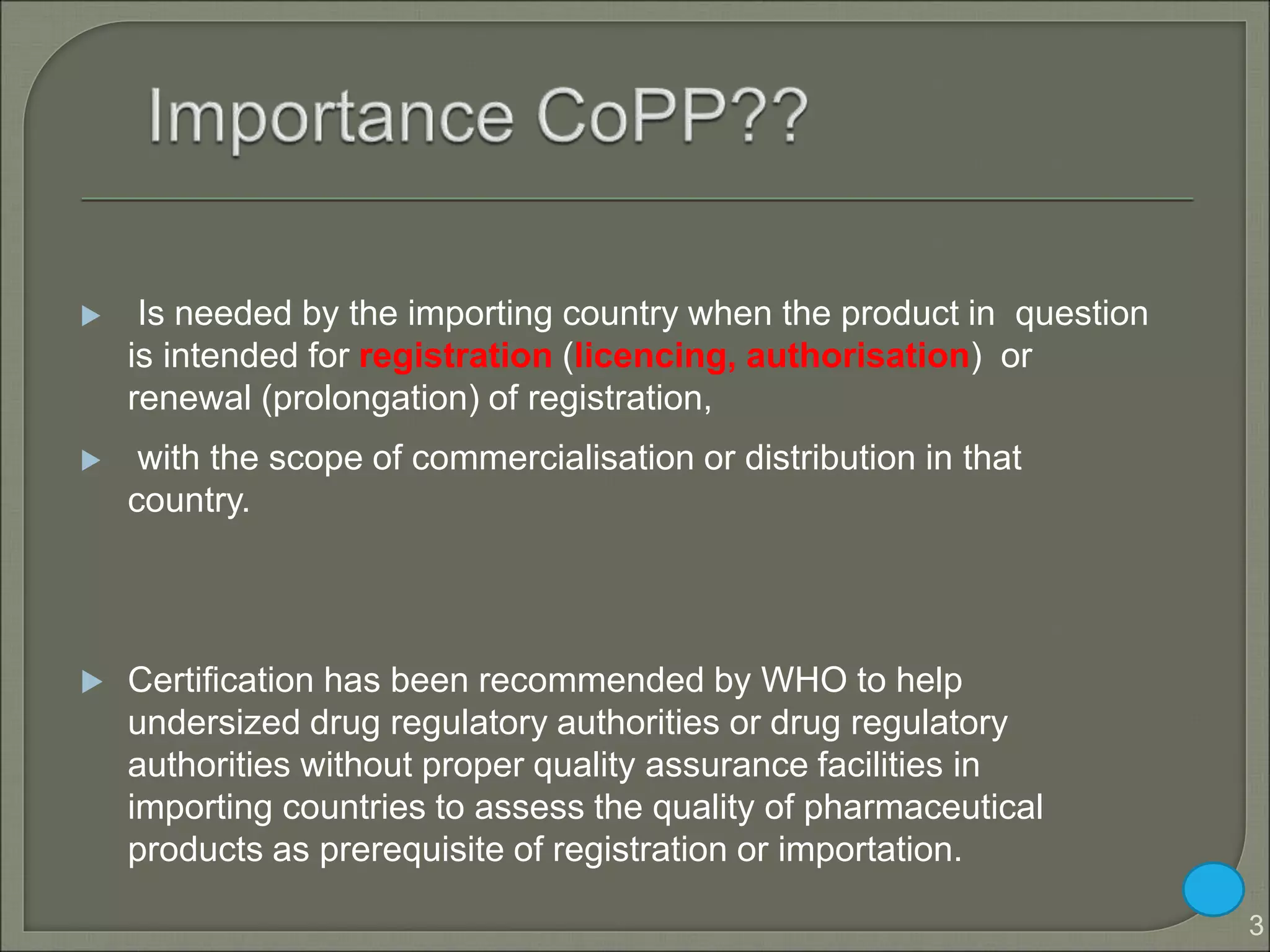 Copp- Certificate of Pharmaceutical Products | PPT