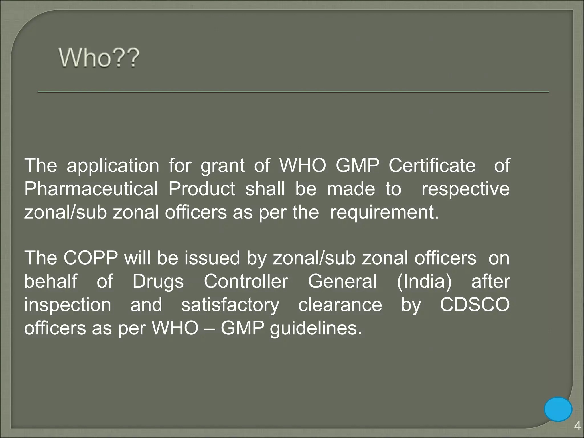 Copp- Certificate of Pharmaceutical Products | PPT