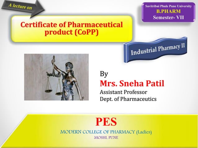 CoPP: Certificate of Pharmaceutical Product | PPT