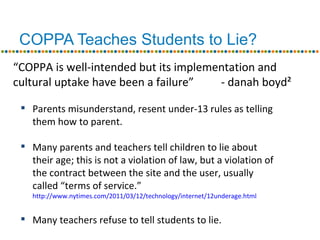 COPPA and Over 13 Age Restrictions | PPT