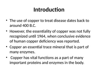 copper mineral and copper uses and its benefits | PPTX