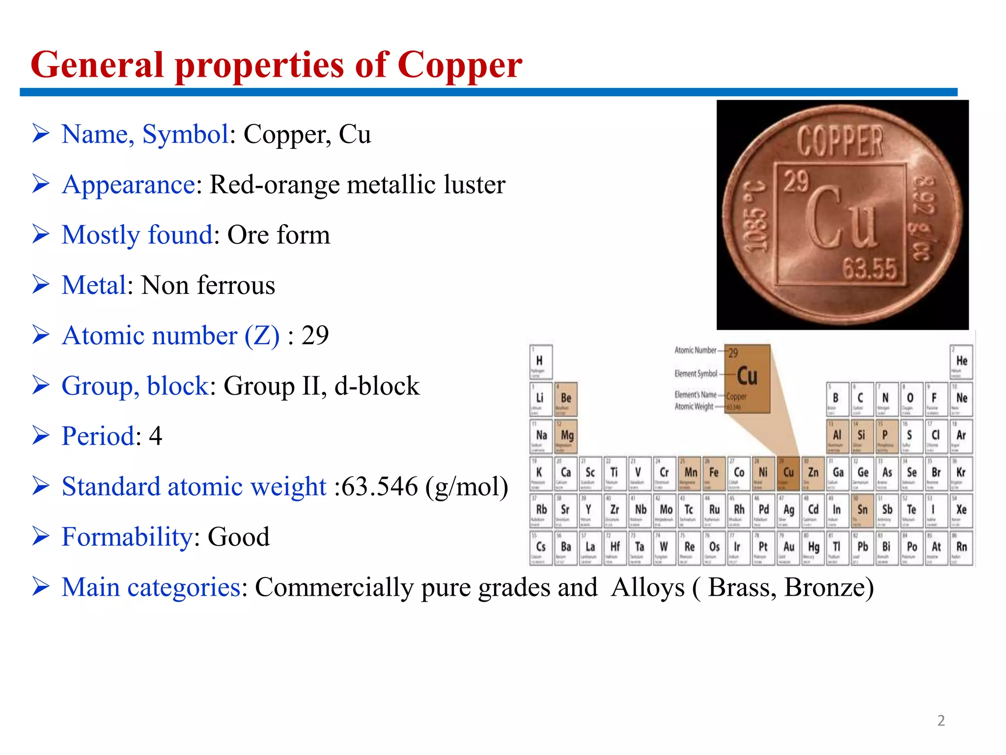 Physical Properties of Copper | PPTX