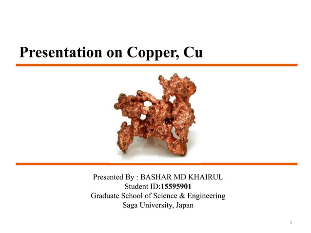 Physical Properties of Copper | PPTX | Chemistry | Science