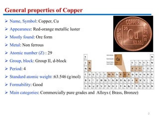 Physical Properties of Copper | PPTX