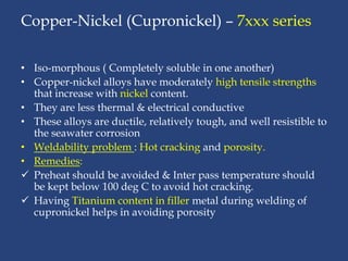 Copper and copper alloys welding | PPTX