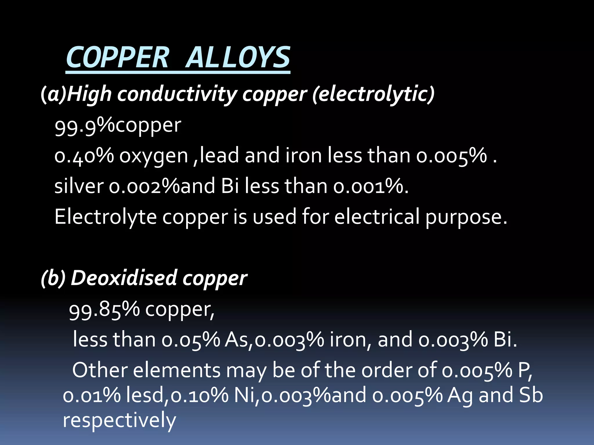 Copper and its alloys | PPTX