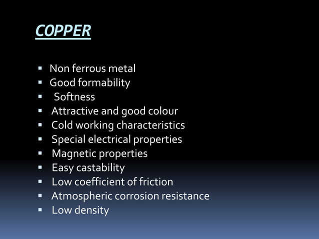Copper and its alloys | PPTX