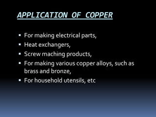 Copper and its alloys | PPTX