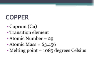 Copper and its alloys | PPTX