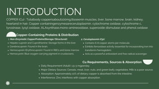 Copper (Cu) Disorders & Toxicity - Biochemistry | PDF