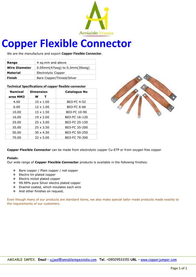 Copper flexible connector | PDF
