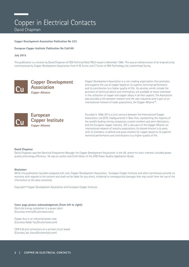 Copper in Electrical Contacts | PDF