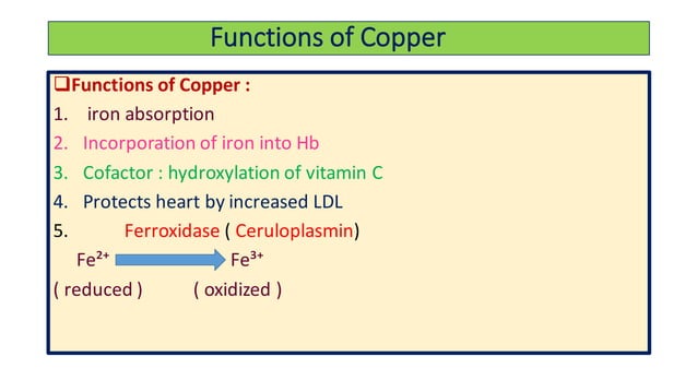 Copper metabolism and its clinical significance | PPT