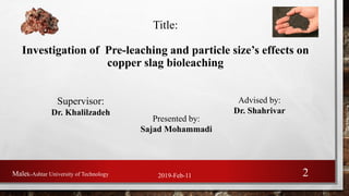Copper slag bioleaching | PDF