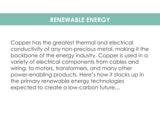 Sustainable Copper: Copper's Role in a Low-Carbon Economy | PDF