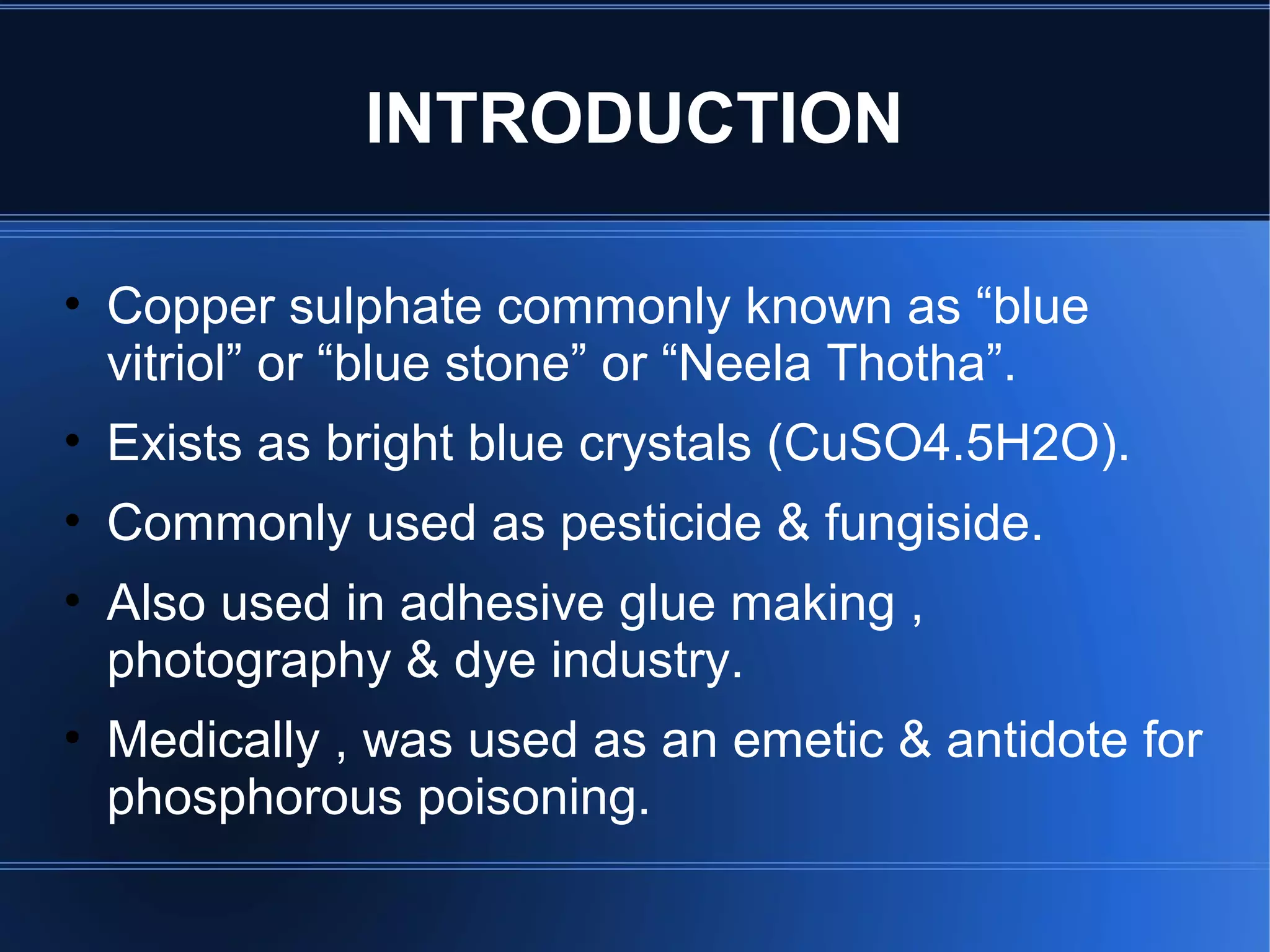 Copper sulphate poisoning | PPT