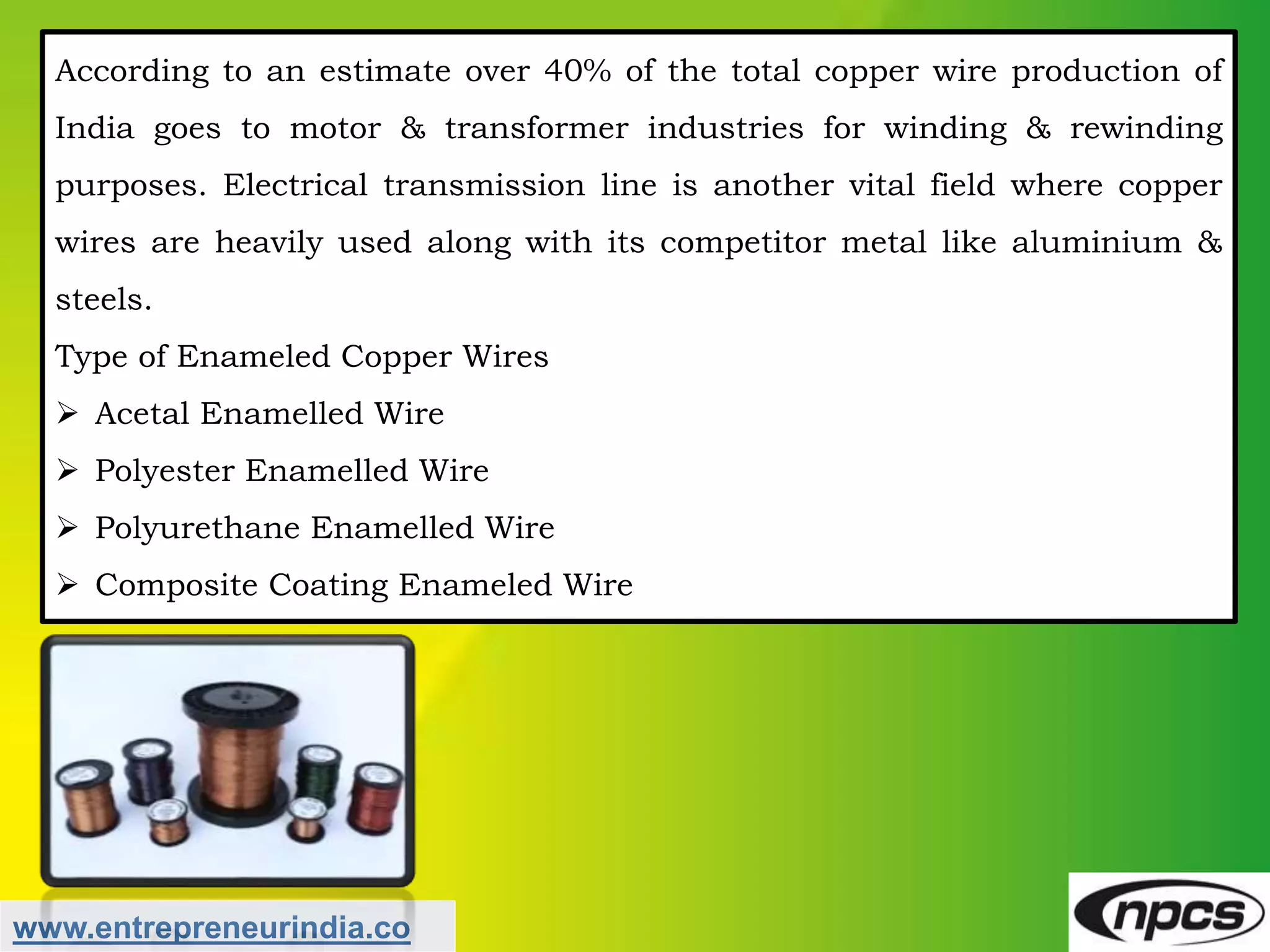 Copper wire drawing and enamelling | PPTX